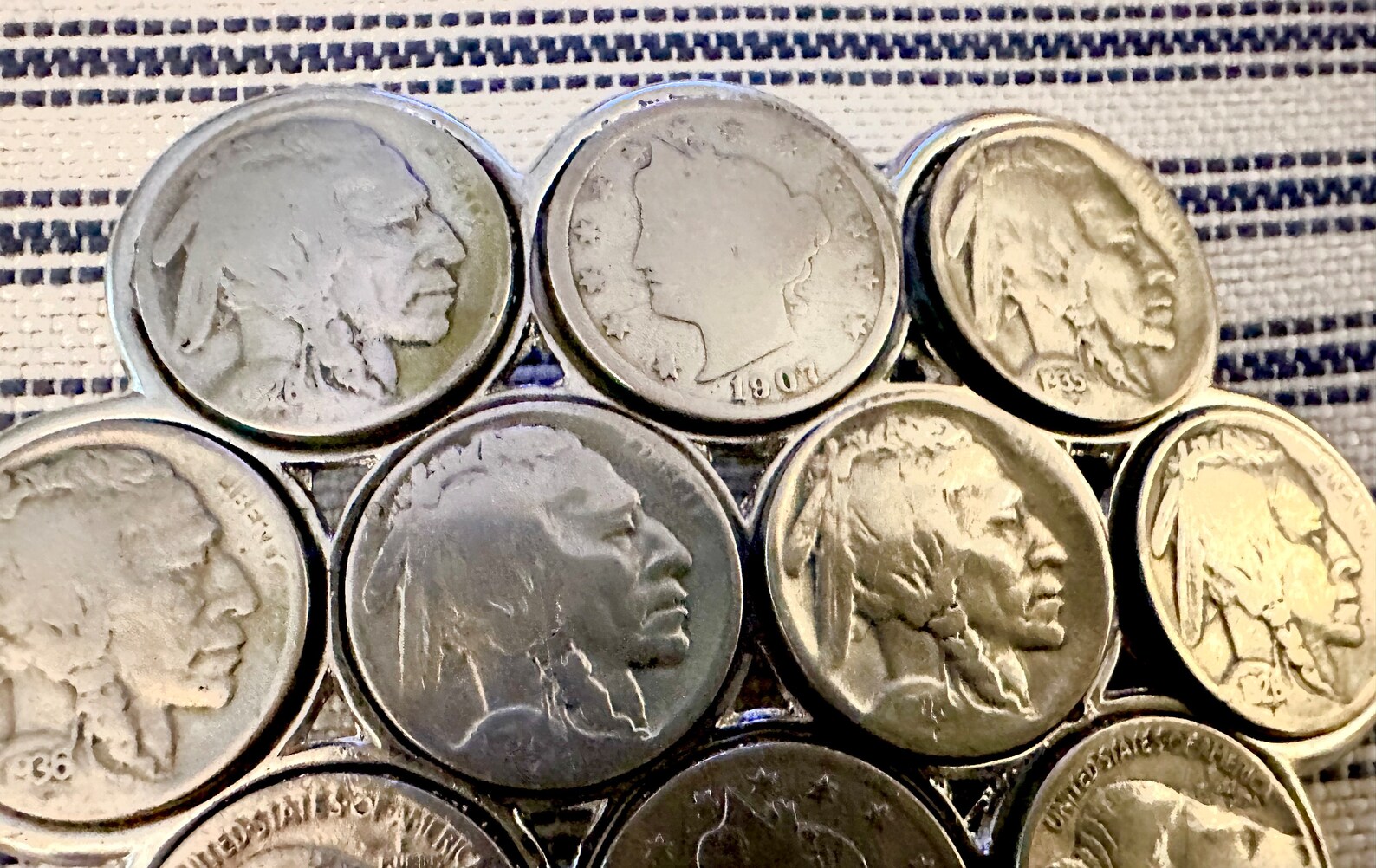 Native American Coin Belt Buckle Includes 2 Native Americans & 2 ...