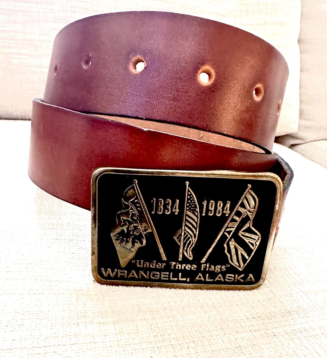 Black Elk Leather Hand Made Belt Anchorage Alaska Belt Size 36 With ...