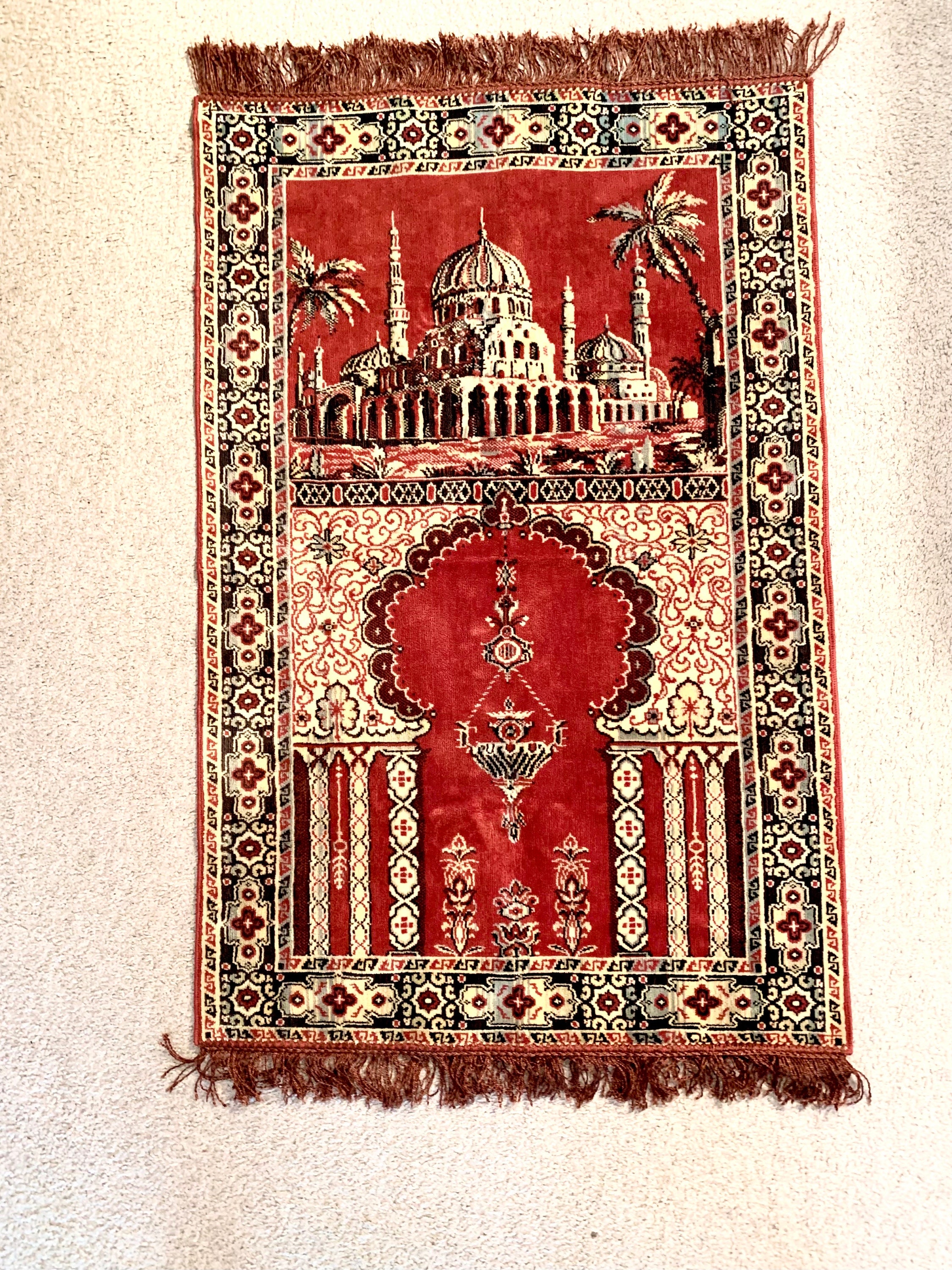 Vintage Accent Carpet Taj Mahal India Deep Red - Etsy