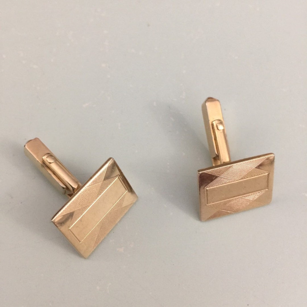 Vintage Swank Cuff Links Gold Plate Engraved Sophisticated - Etsy