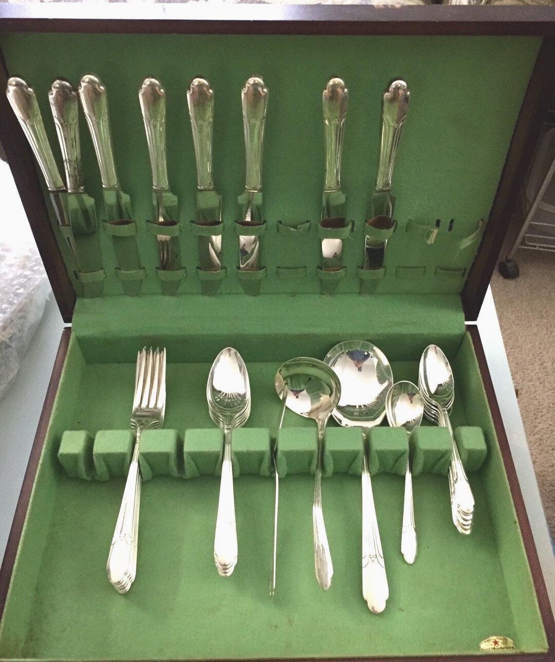 Vintage Flatware Set Wm Rogers A1 Plus Silver Plate Service for 8 With ...