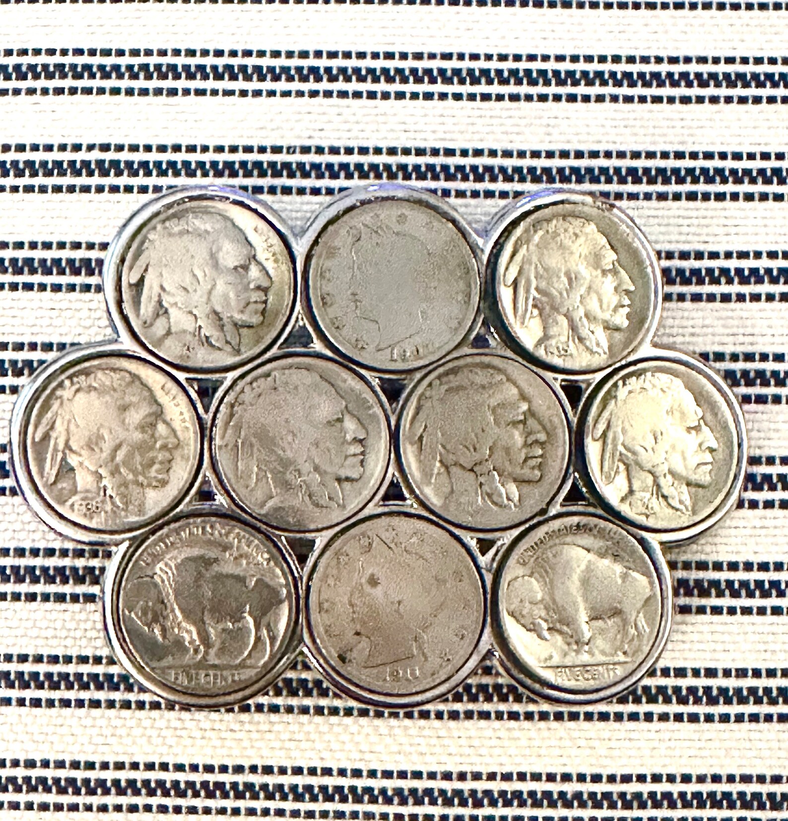 Native American Coin Belt Buckle Includes 2 Native Americans & 2 ...