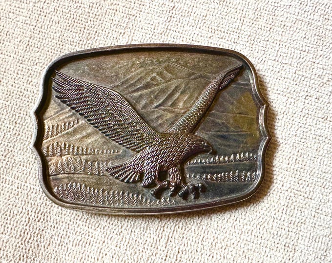 Vintage Belt Buckle Spread Eagle Wings Bronze - Etsy