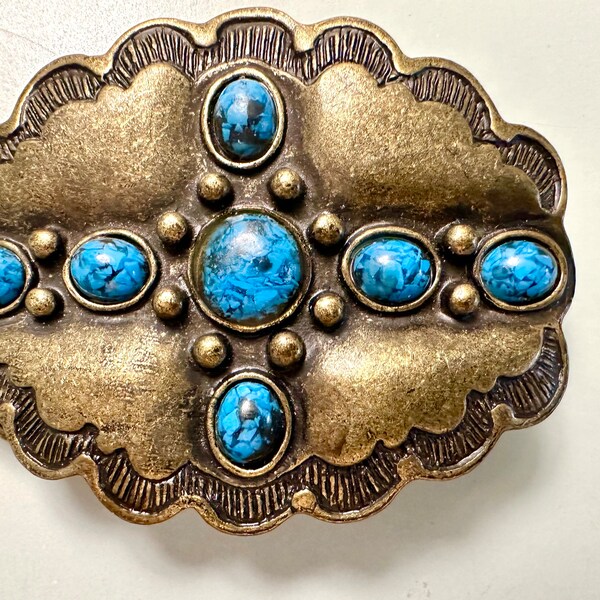 Silver Turquoise Belt Buckle - Etsy