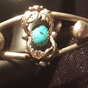 Vintage Sterling Silver Turquoise Navajo Wayne Etsitty Signed Cuff ...