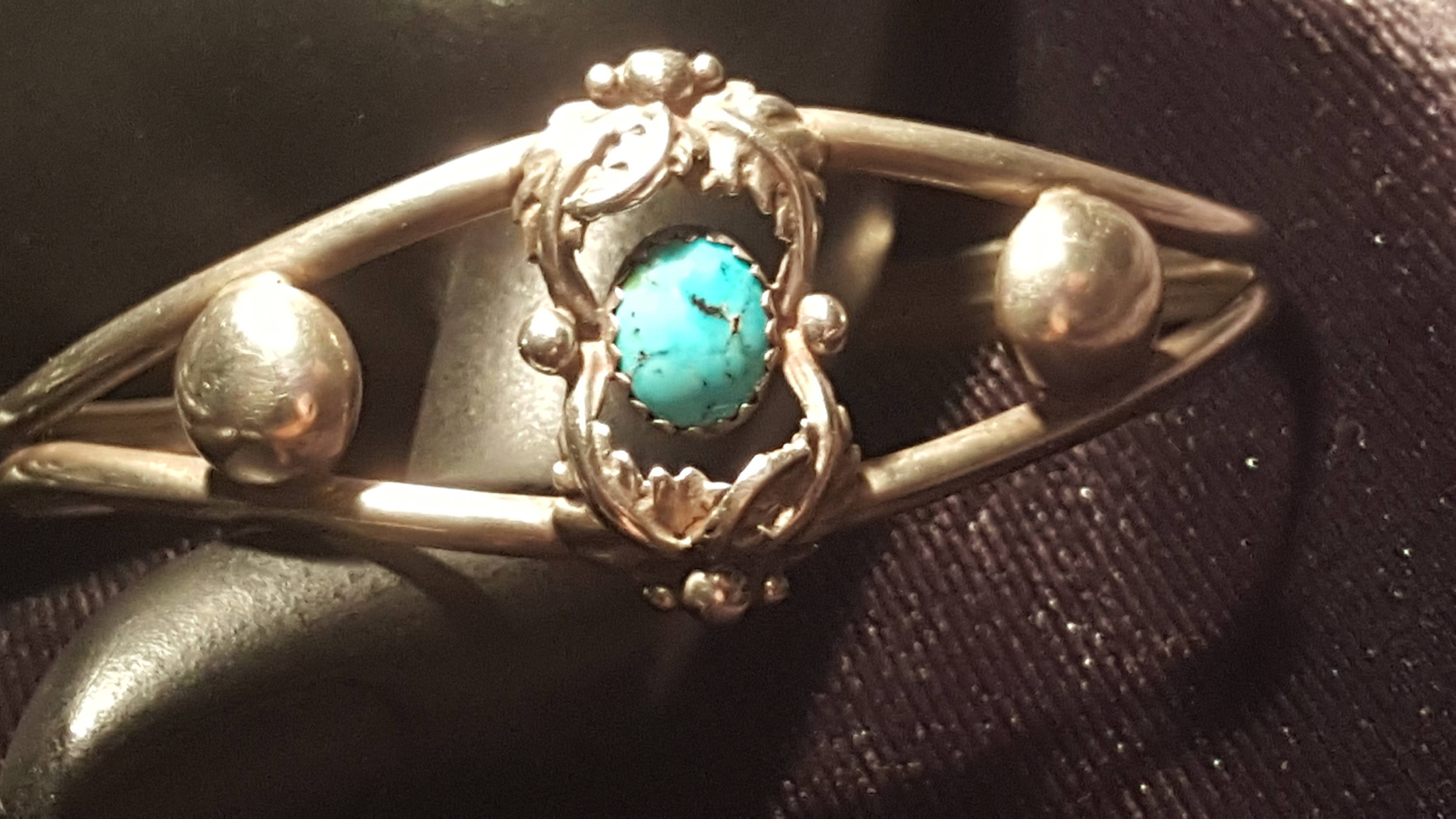 Vintage Sterling Silver Turquoise Navajo Wayne Etsitty Signed Cuff ...