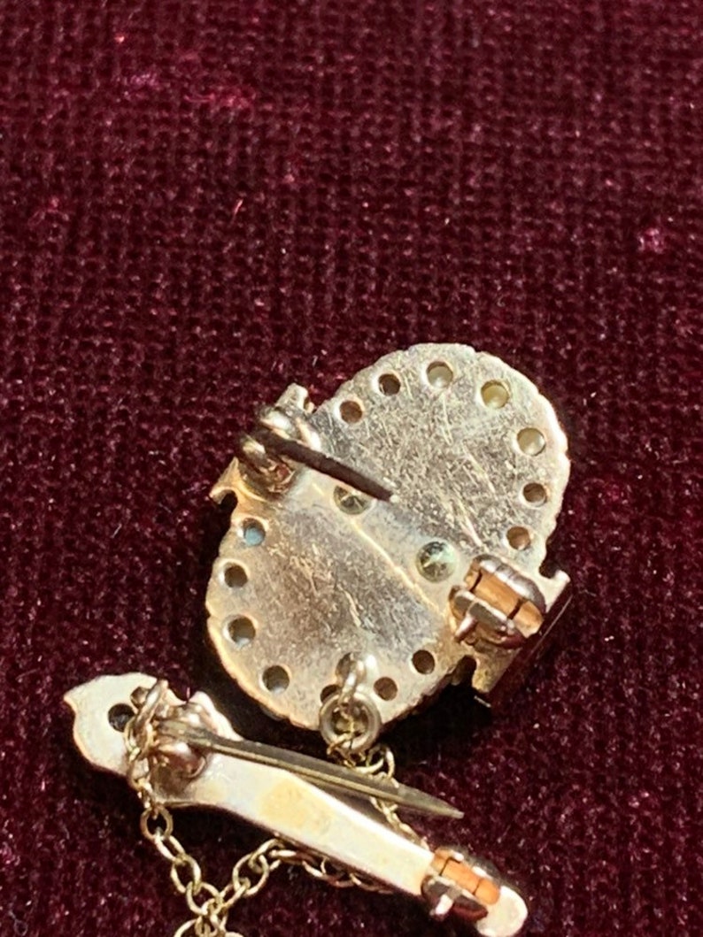 Vintage 10K Gold Seed Pearl Beta Sigma Phi Sorority Chain Diamond ...