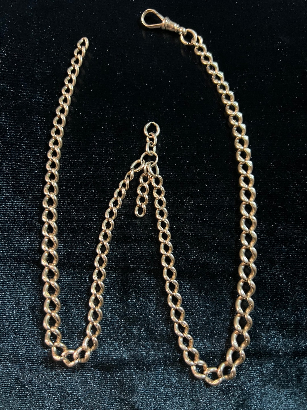 Antique B&S 9k Rose Gold English Curb Link Fob Chain Benjamin Henry ...