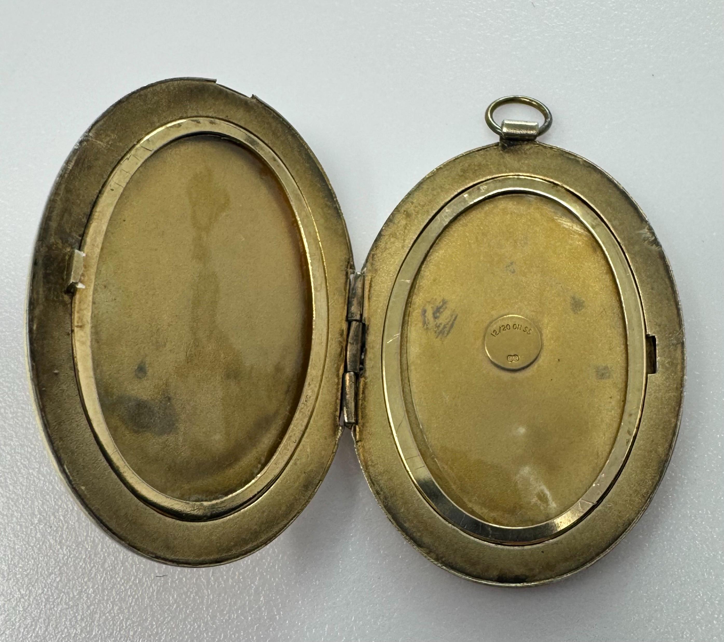 Vintage Binder Bros. 12k Gf Over Sterling Silver Oval Blank Monogram ...