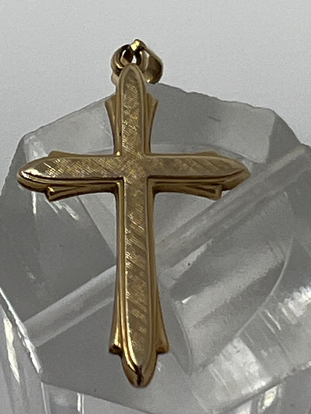 Vintage 14k Etched Cross Pendant - Etsy