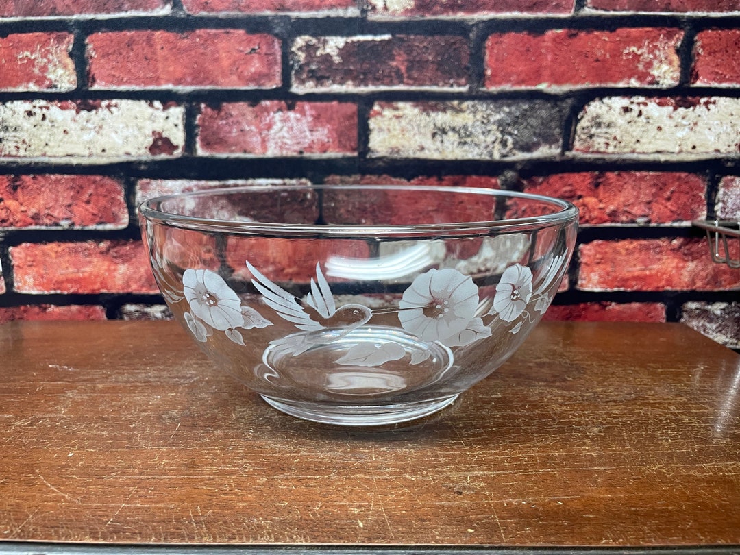 Avon Hummingbird Lead Crystal Serving Bowl - Etsy