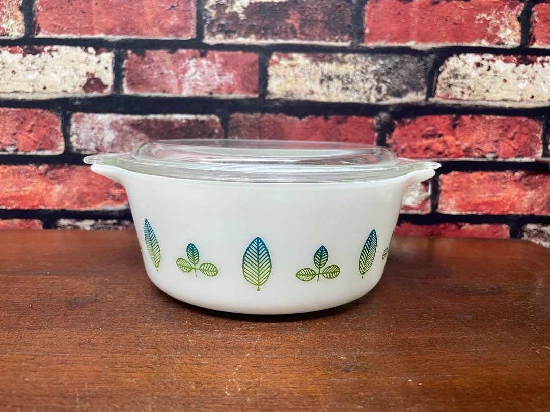 Pyrex Blue/green Leaf Twin Server, 472, 1.5 Pints - Etsy