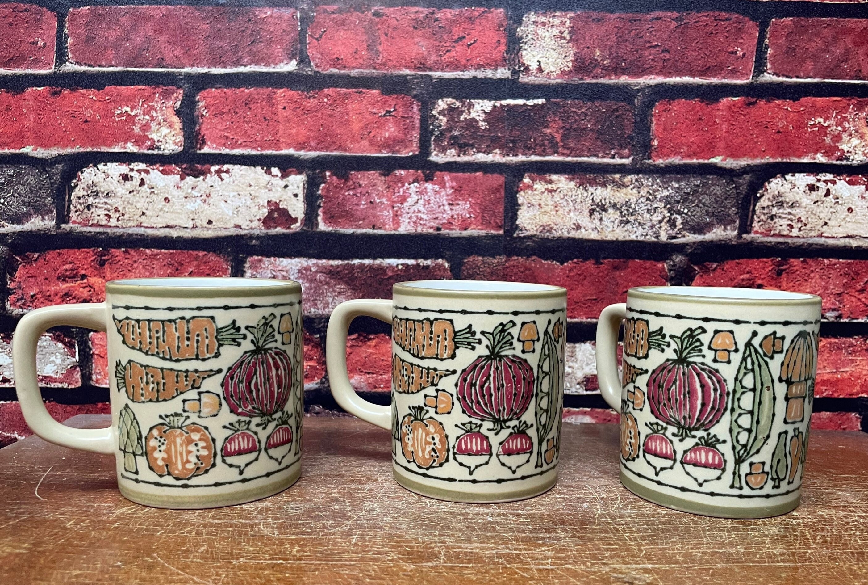 Set of 3 Stoneware Mugs - Etsy