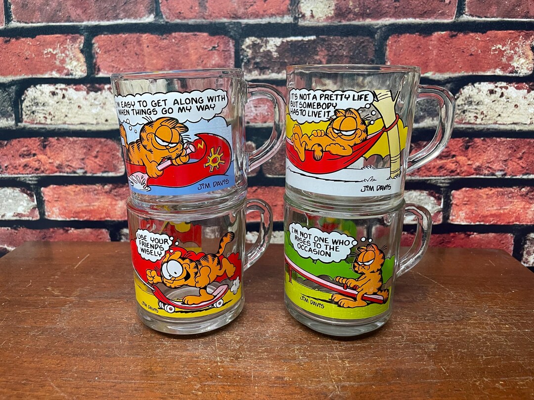 Set of 4 Vintage Mcdonald's Garfield Mugs - Etsy