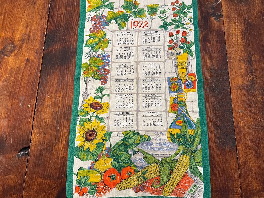 Fabric Calendar From 1972 - Etsy