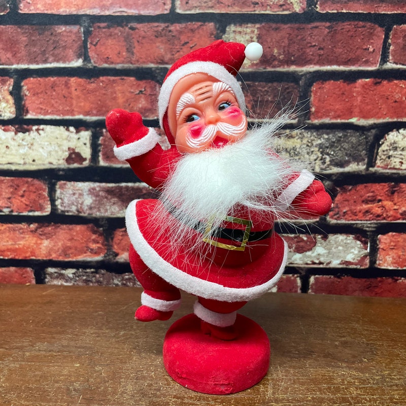 Flocked Santa - Etsy