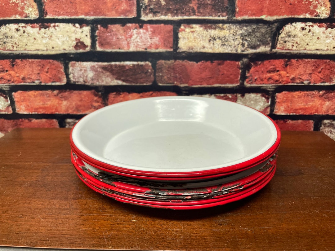 Lot of Enamel Ware Plates - Etsy