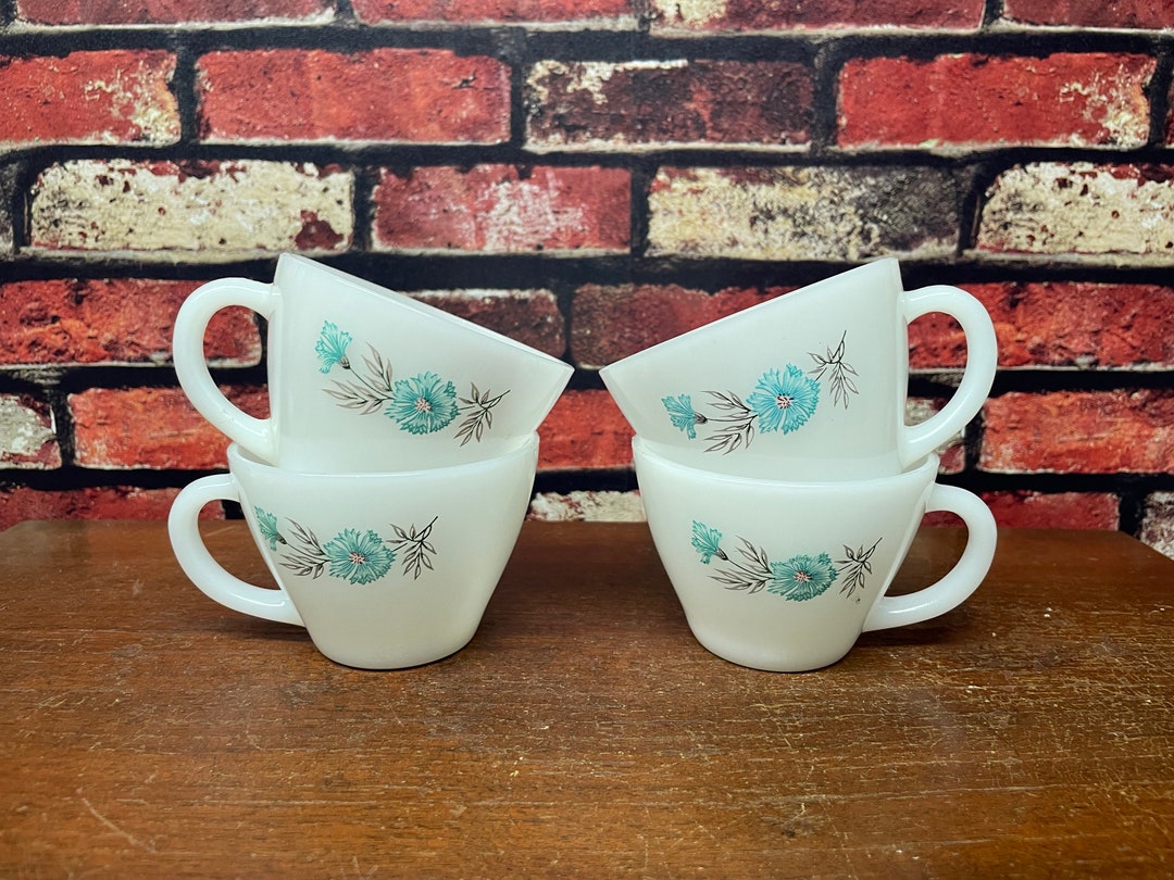 Set of 4 Fire King Tea Cups - Etsy