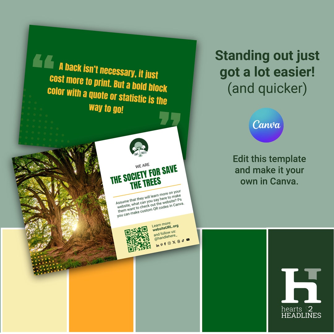 Handout Card Template - Nonprofits & Small Businesses (color Palette ...