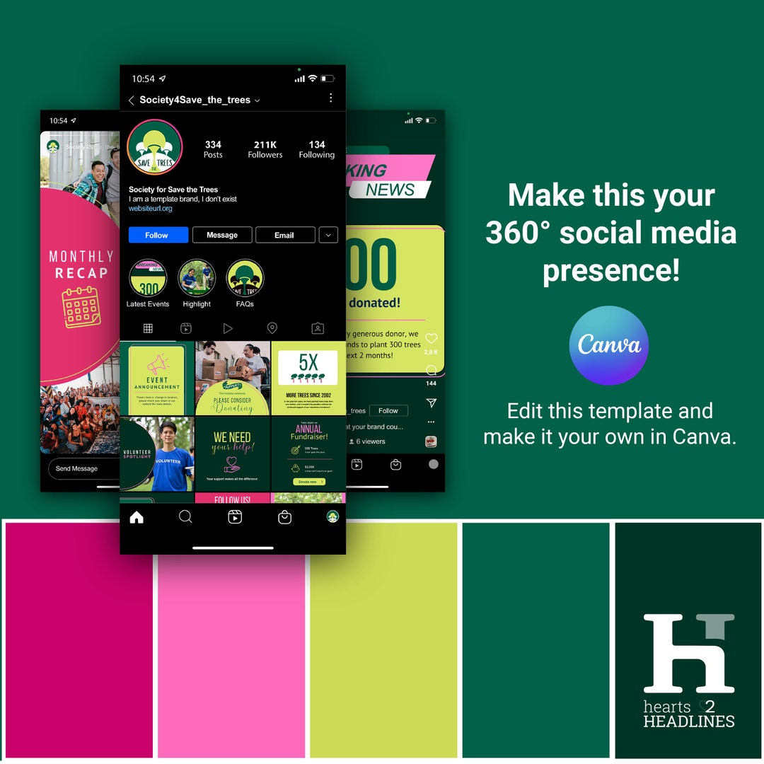 1:1 Square Posts Template - Nonprofits (color Palette 0022) - Etsy