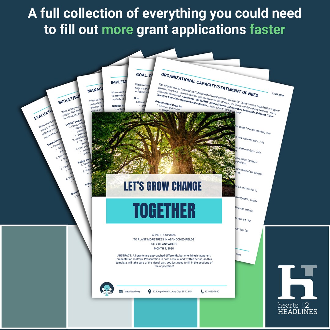 Grant Application Template - Nonprofits (color Palette 0020) - Etsy