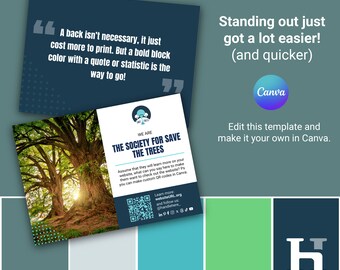 7x5 Donation Card Template - Nonprofits (color Palette 0020) - Etsy