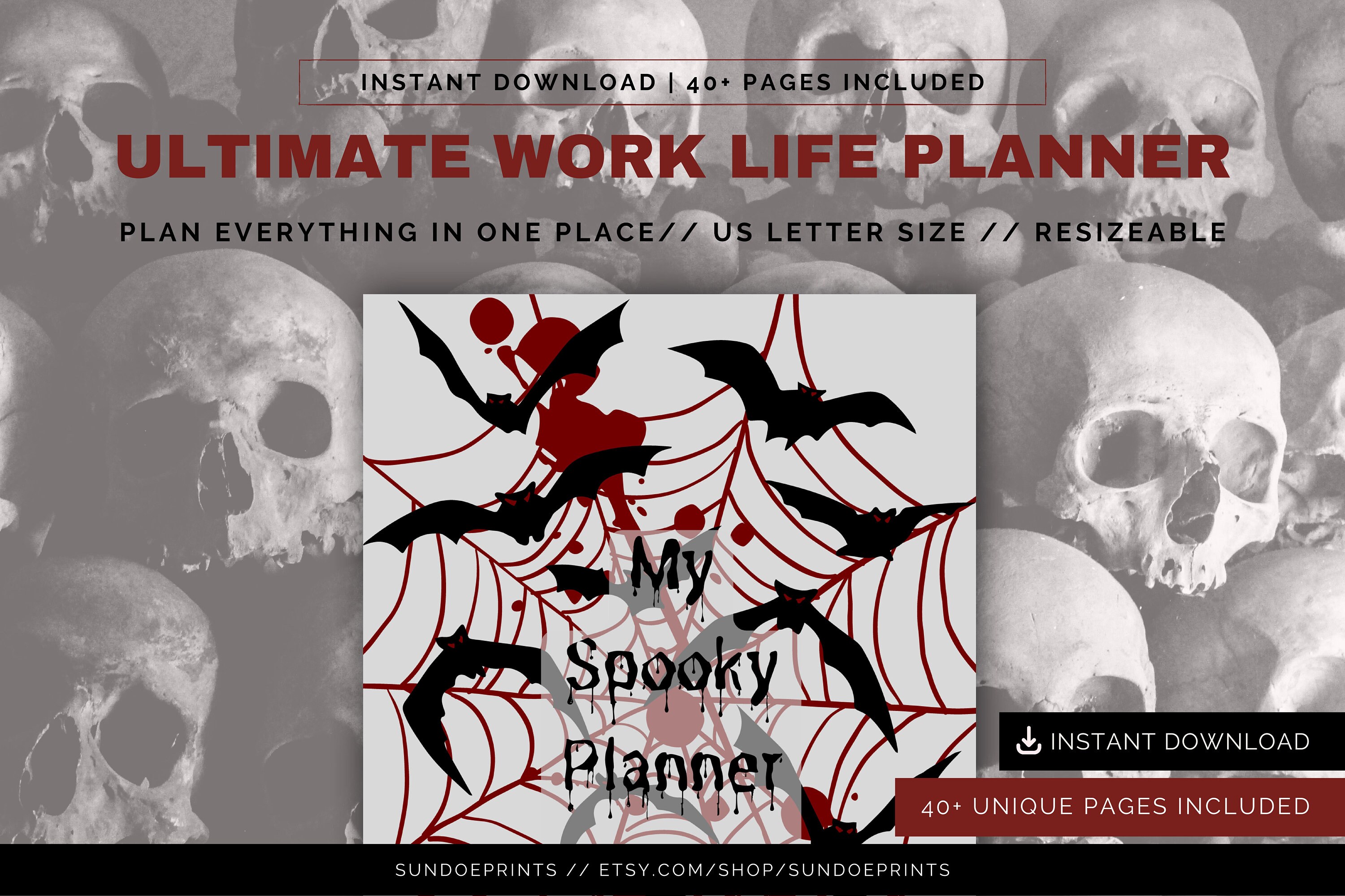 The Ultimate Spooky Business and Life Planner, Goth Planner, Witchy ...
