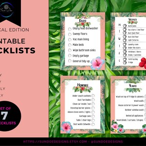 Ultimate Tropical Cleaning Checklist, Tropical Planner, Beachy ...