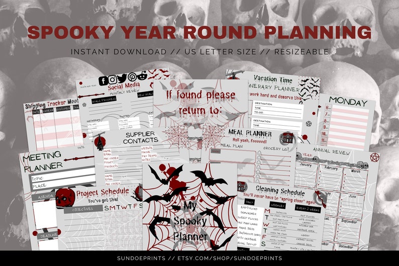 The Ultimate Spooky Business and Life Planner, Goth Planner, Witchy ...