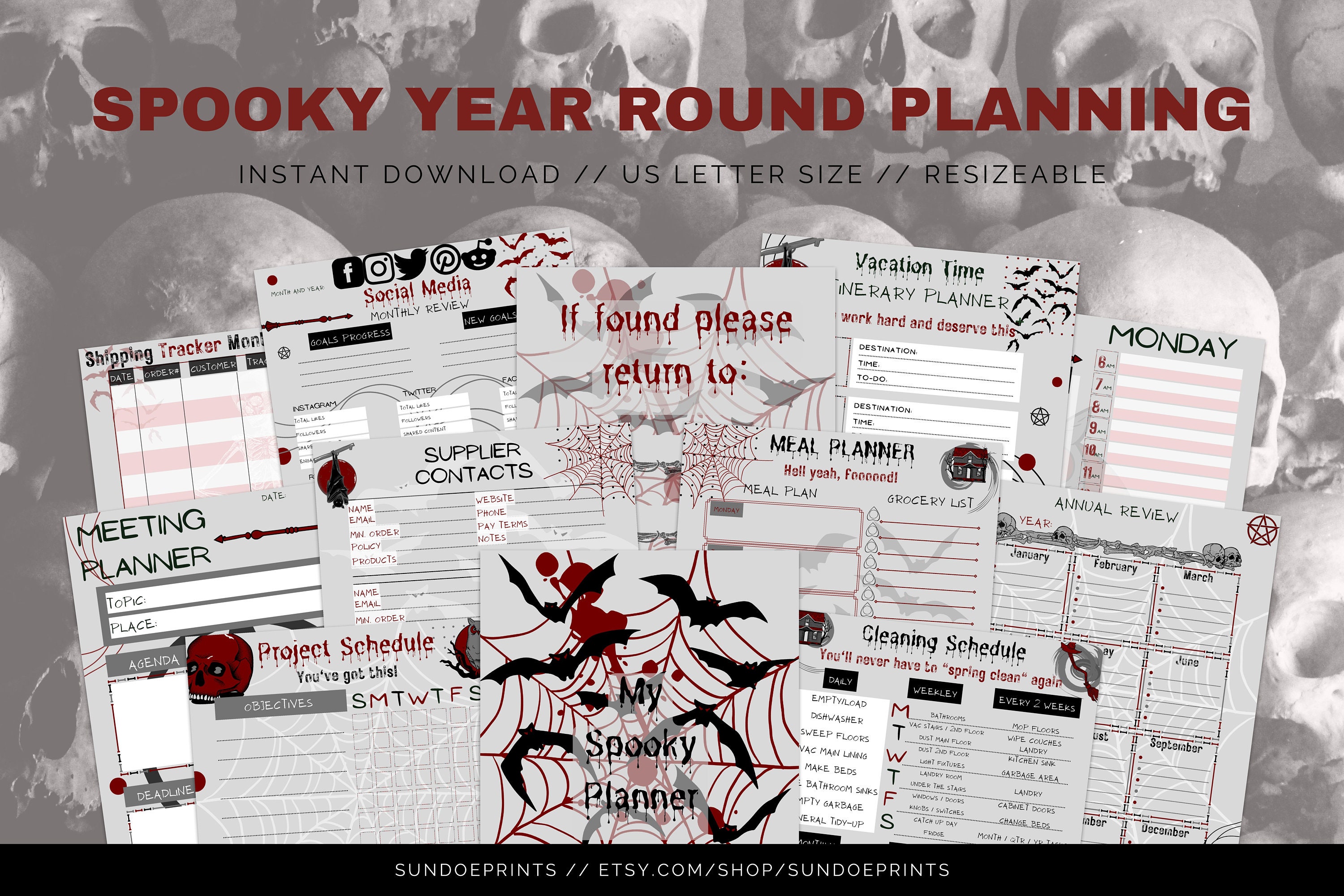 The Ultimate Spooky Business and Life Planner, Goth Planner, Witchy ...