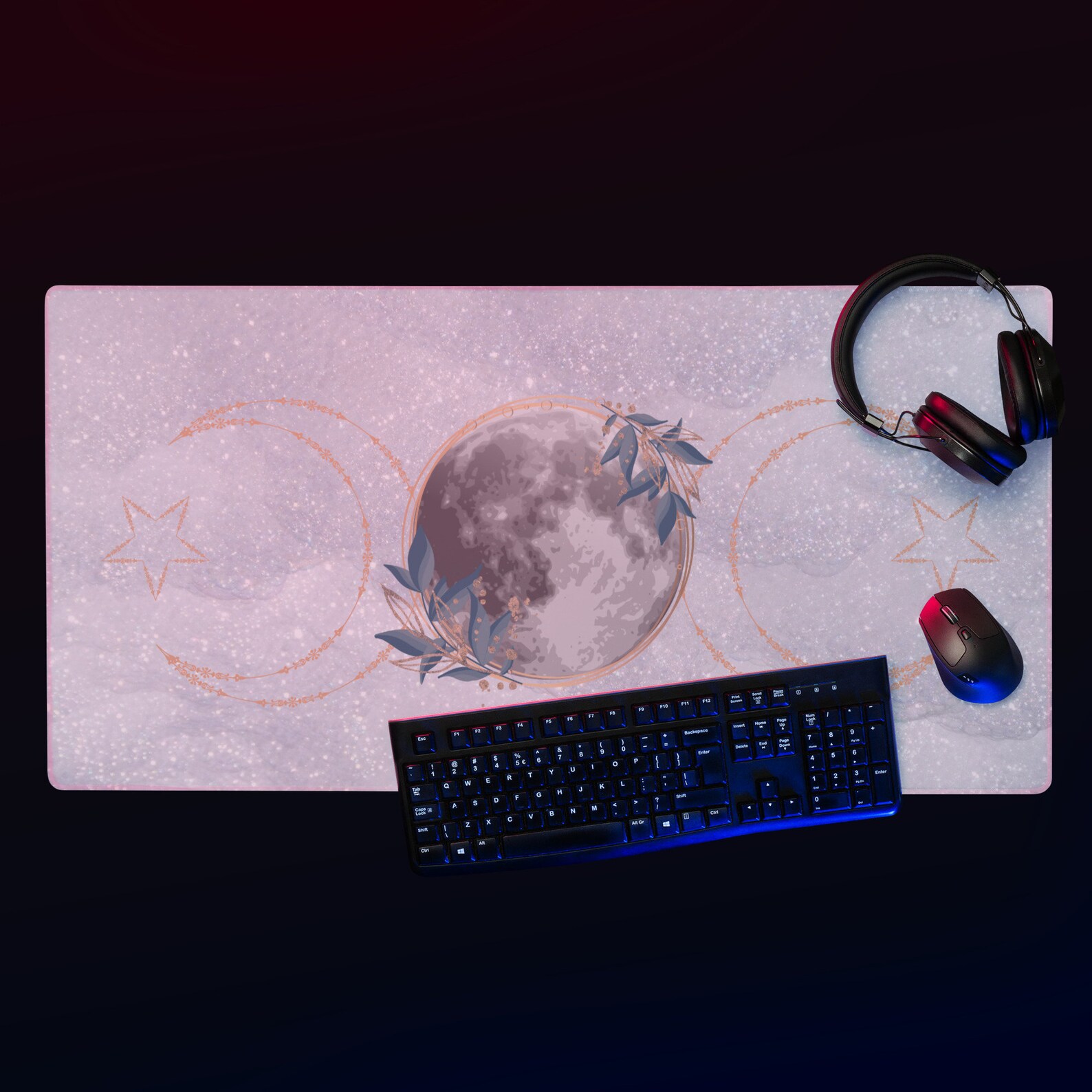 Gaming Mouse Pad, Triple Moon, Celestial Maiden Mother Crone, White ...