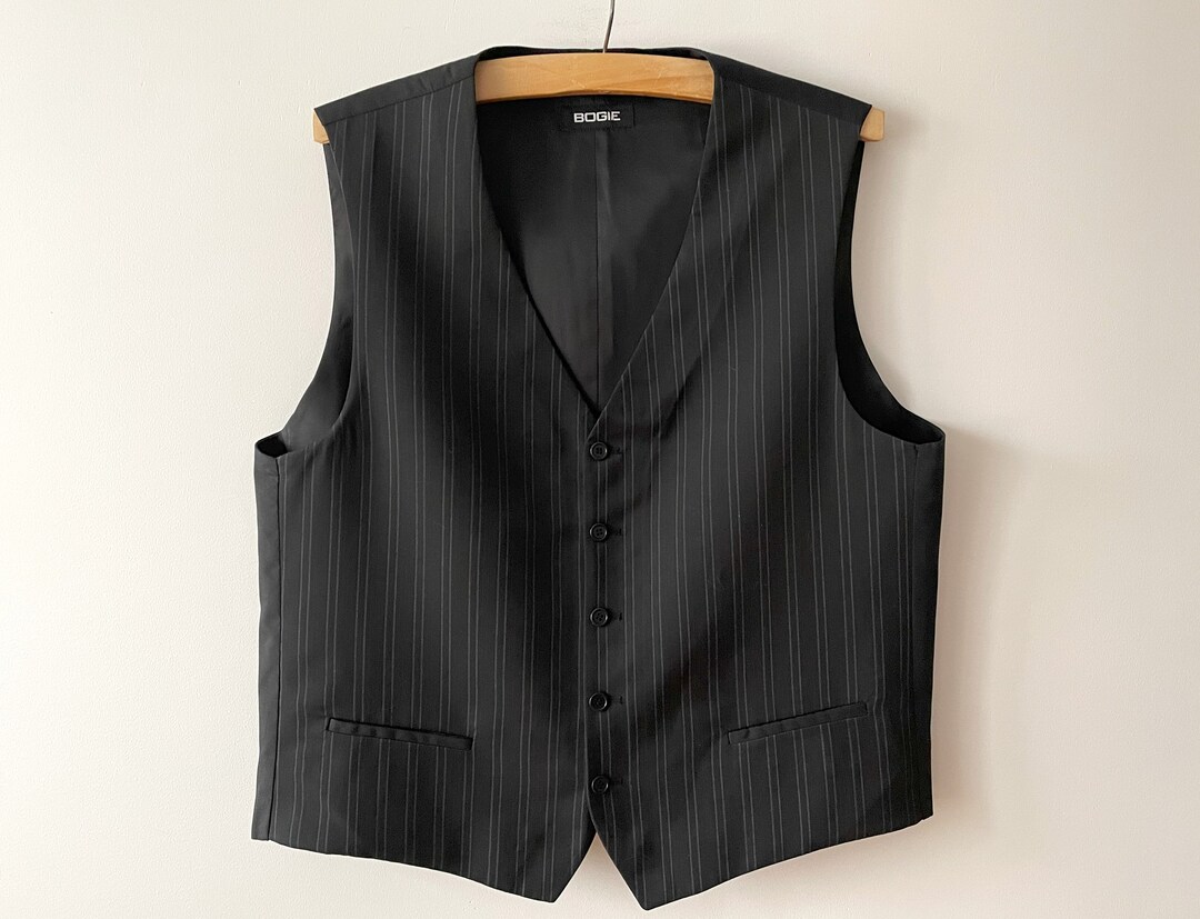 Black Striped Waistcoat, Men's Steampunk Vest, Formal Gentlemen's Vest ...