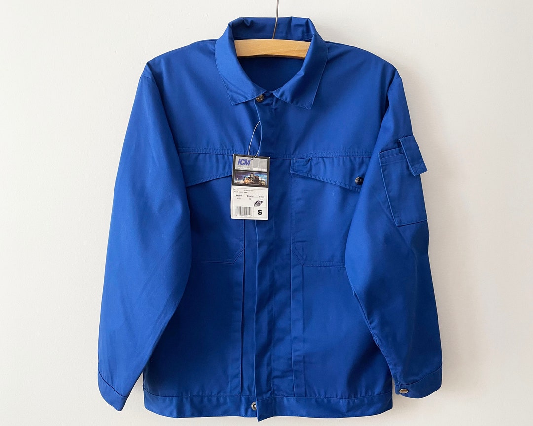 NOS Workers Jacket, Blue Canvas Men's Work Jacket, Cotton Blend ...