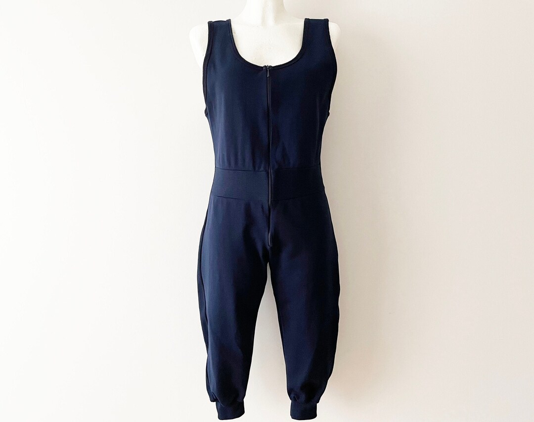 One Piece Track Suit 80's Short Sleeveless Sports Onesie Unitard Zipper ...