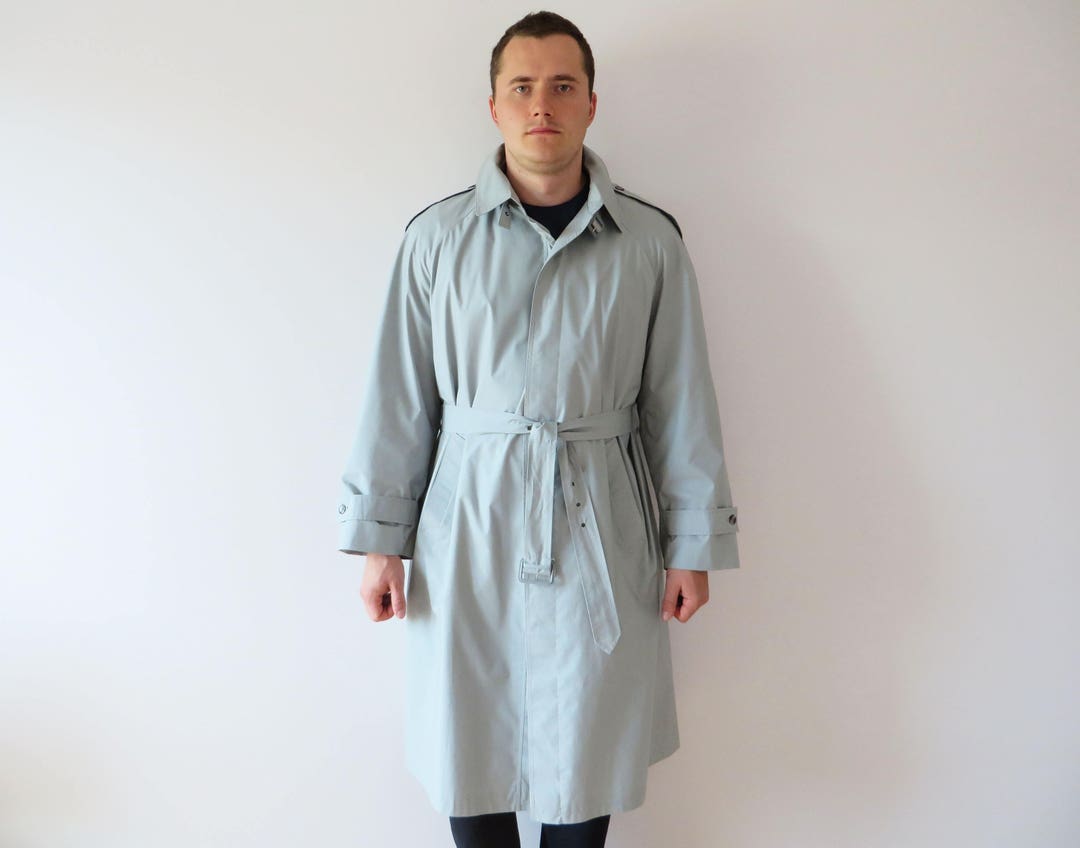 Men Trench Coat Classic Gray Raincoat Lightweight Trenchcoat - Etsy