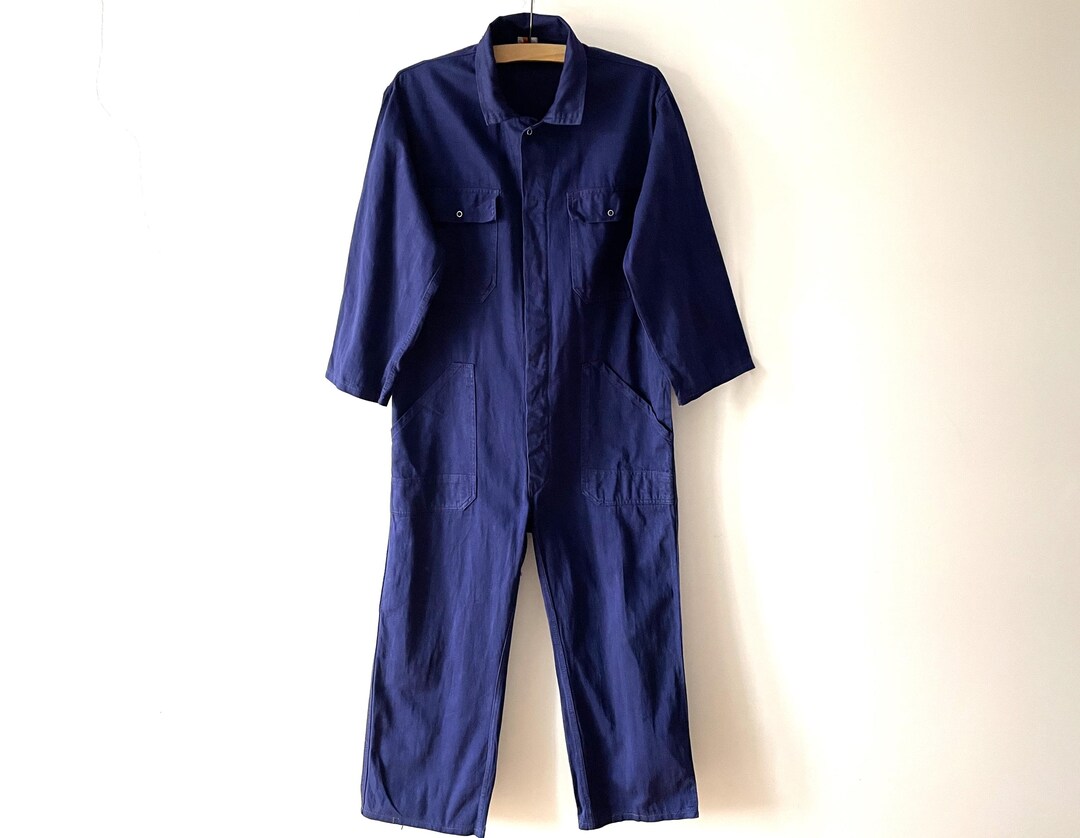 Blue Cotton Boiler Suit Workers Salopette, One Piece Coveralls ...