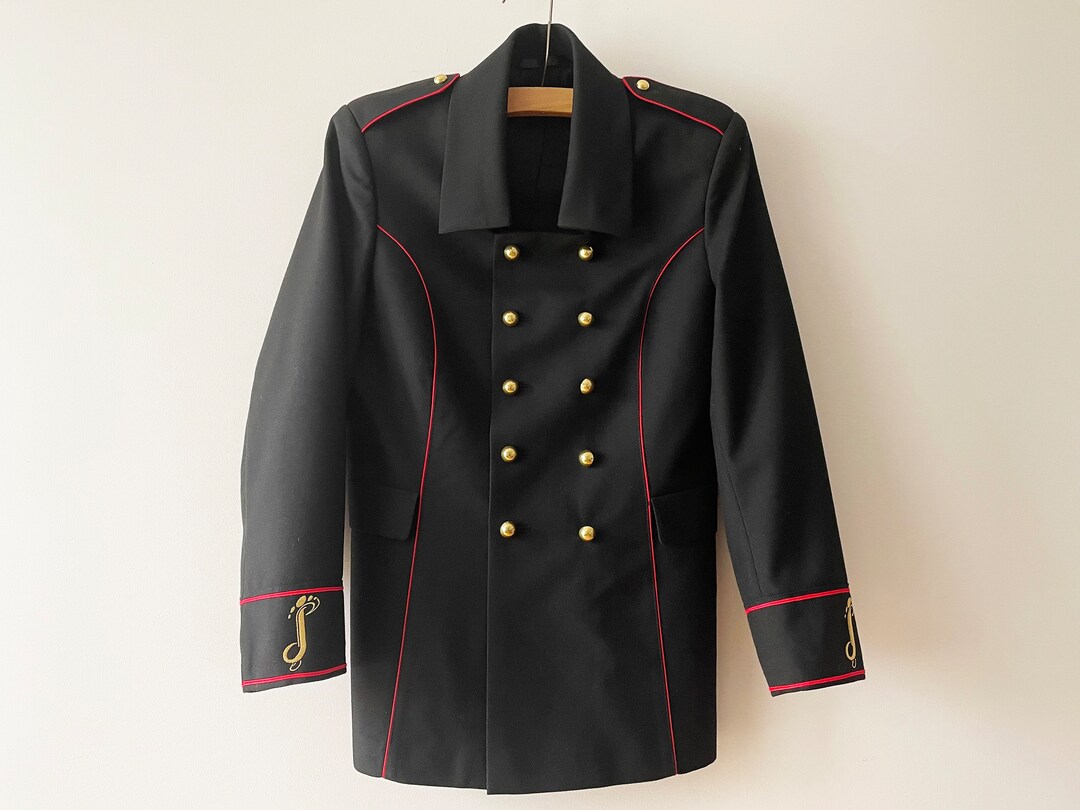 Double Breasted Uniform Blazer, Short Men's Coat, Wool Blend Trench ...