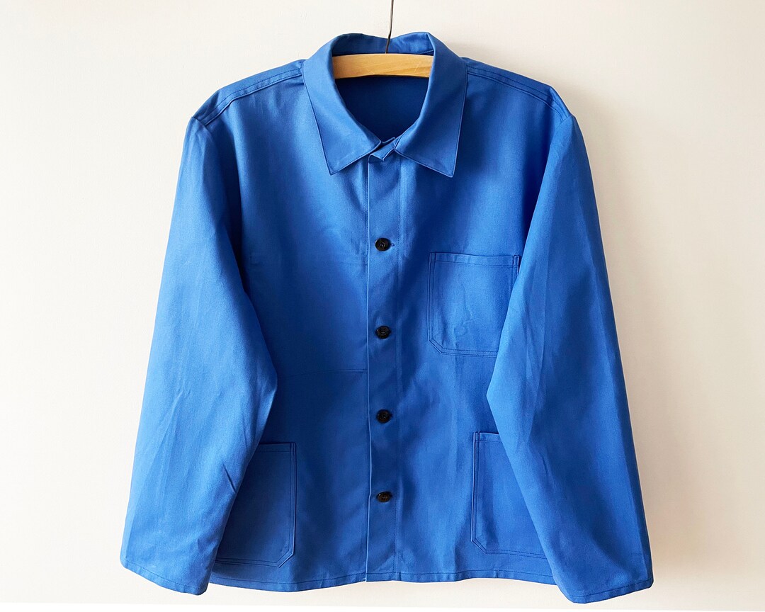 Workers Jacket, Blue Canvas Men Work Jacket, Cotton Workwear, Men's ...