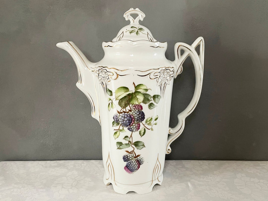 Art Nouveau Porcelain Coffee Pot 1920s Vintage Jug With Hand - Etsy