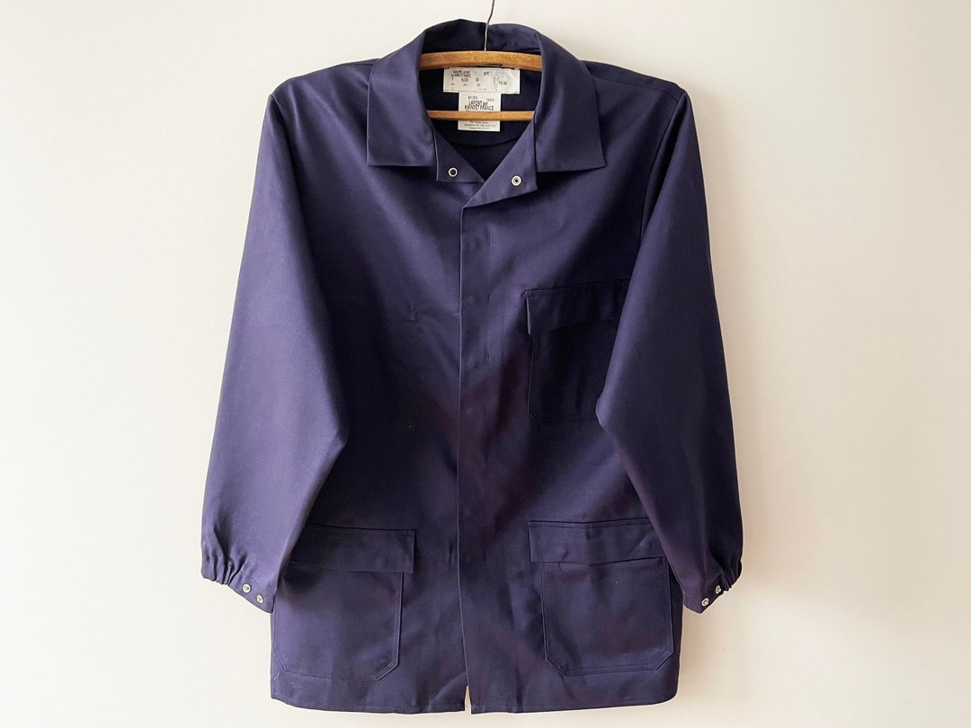 Canvas Work Jacket, Navy Blue Cotton Workwear, Men's Work Clothes ...