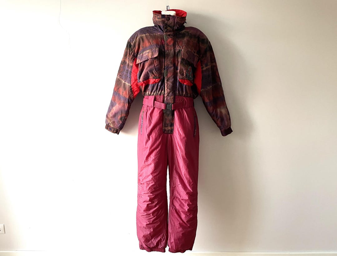 80s Ski Suit, One Piece Snowsuit, Hipster Snow Pants, All in One Suit ...