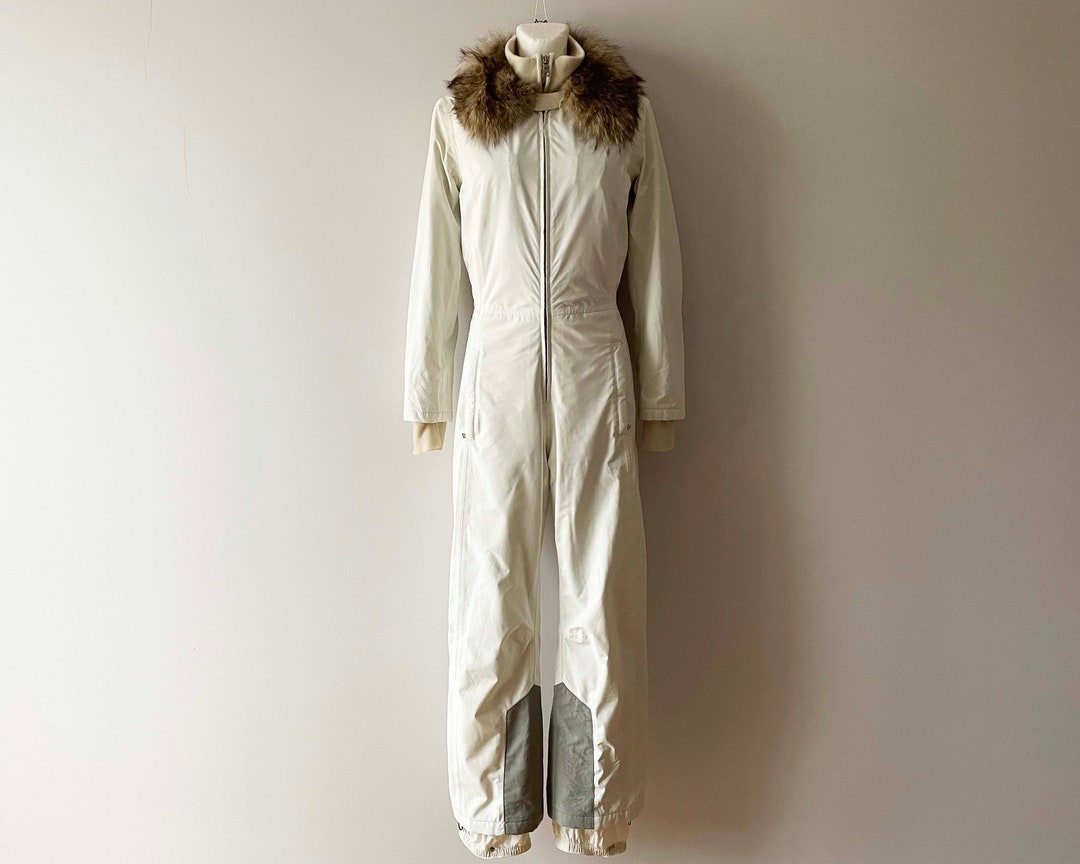Women's PRADA Ski Suit With Fox Fur Collar, GORE-TEX Ski Suit, Ivory ...