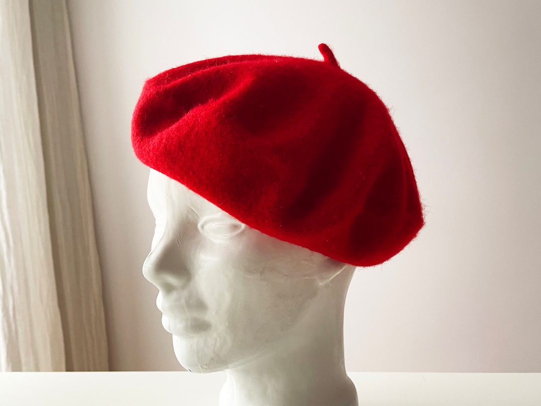 Vintage 80s Red Wool Beret: Paris Fashion Accessory - Etsy