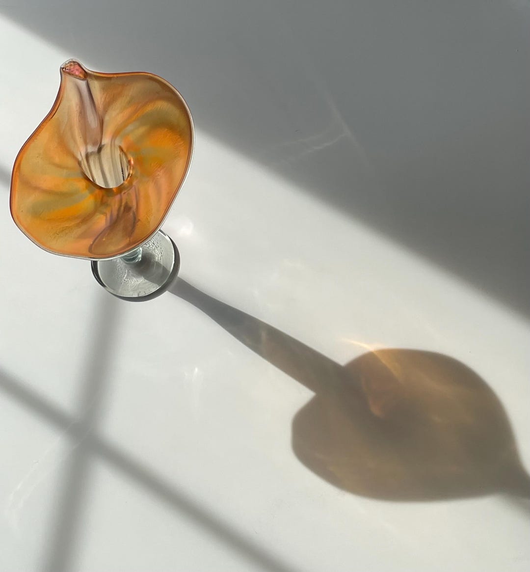 Vintage Signed Rick Strini Art Glass Jack in the Pulpit Iridescent Vase ...