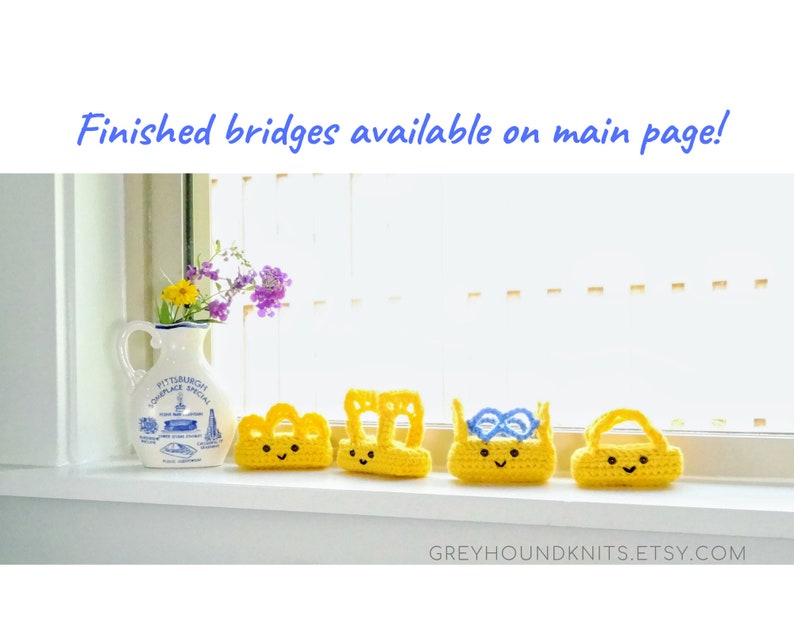 PATTERN Pittsburgh Bridges Crocheted Roberto Clemente Three Sisters ...