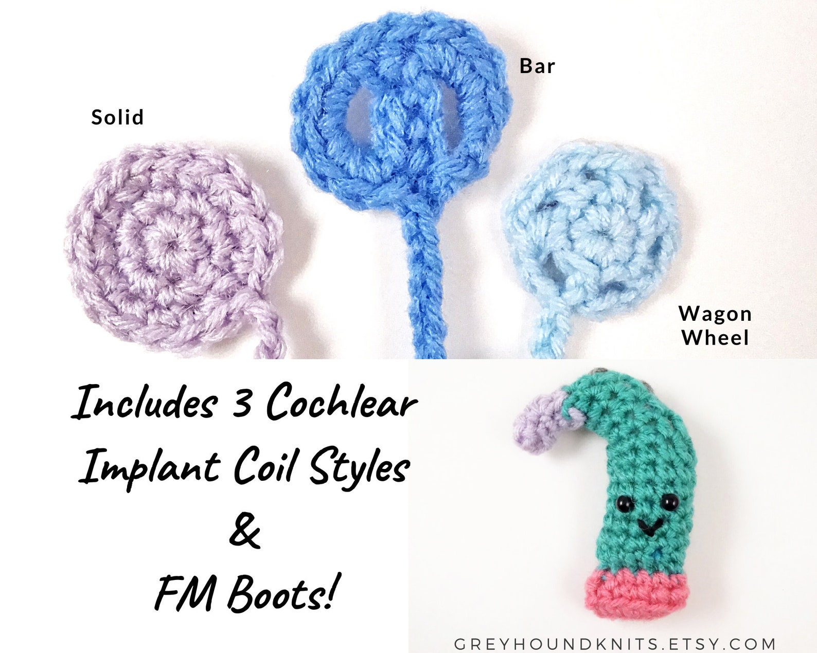 PATTERN Hearing Aid Cochlear Implant Crochet Magnet Audiologist ENT ...
