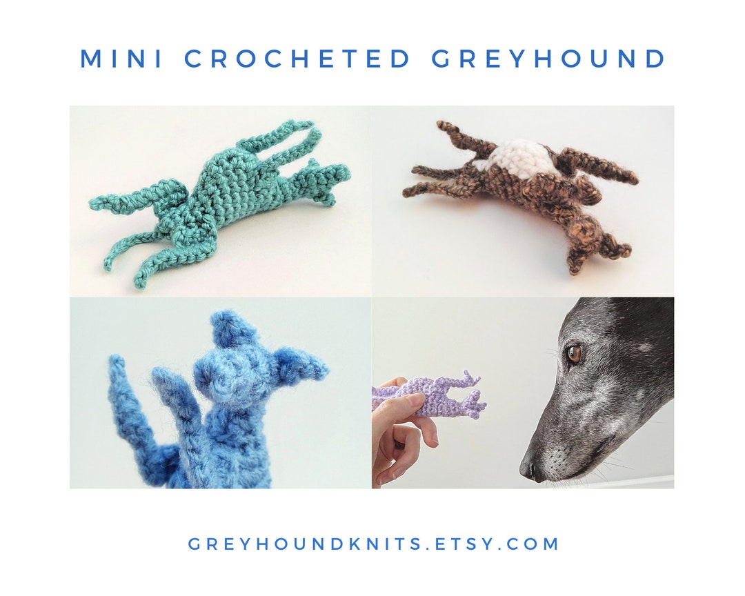 Mini Greyhound Crocheted Doll Stuffed Animal, Roaching Greyhound Toy ...
