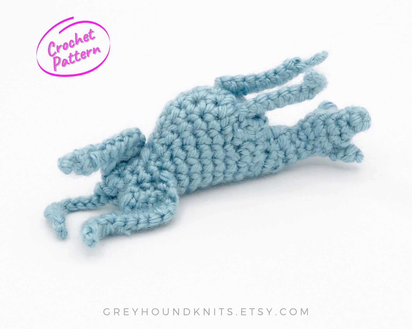 PATTERN Greyhound, Crochet Greyhound Stuffed Animal Pattern, Mini ...