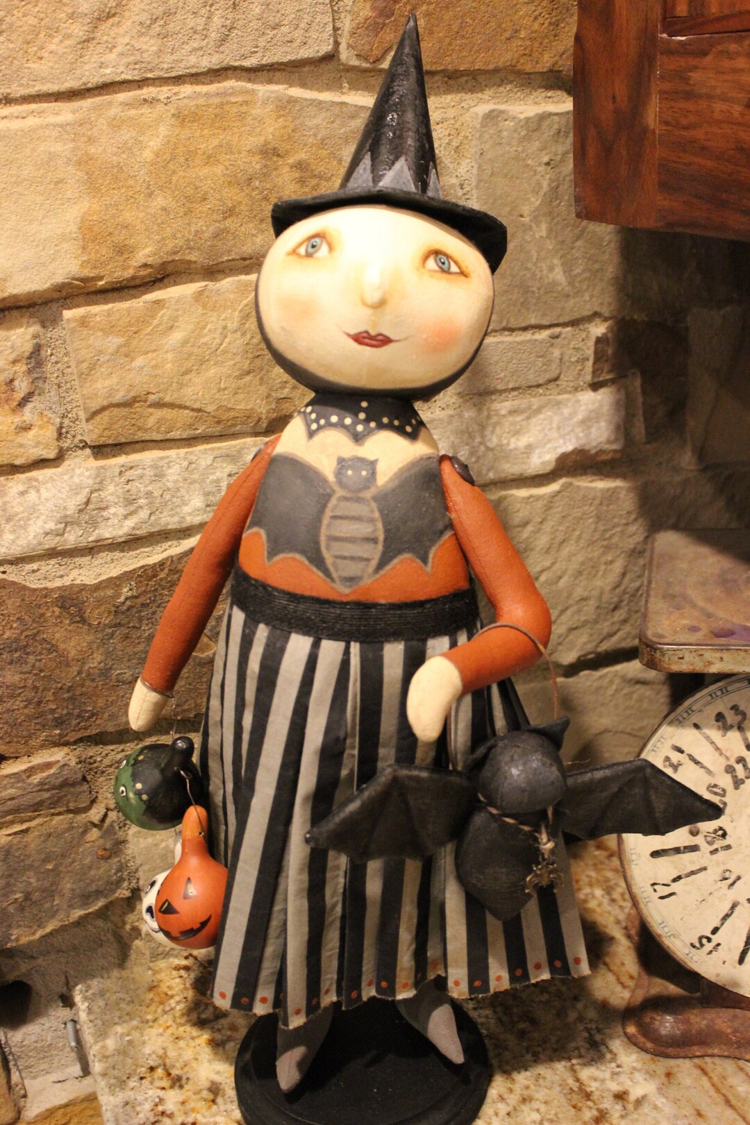 OOAK Witch Doll, Handmade Witch Doll, Folk Art Witch Doll, Halloween ...