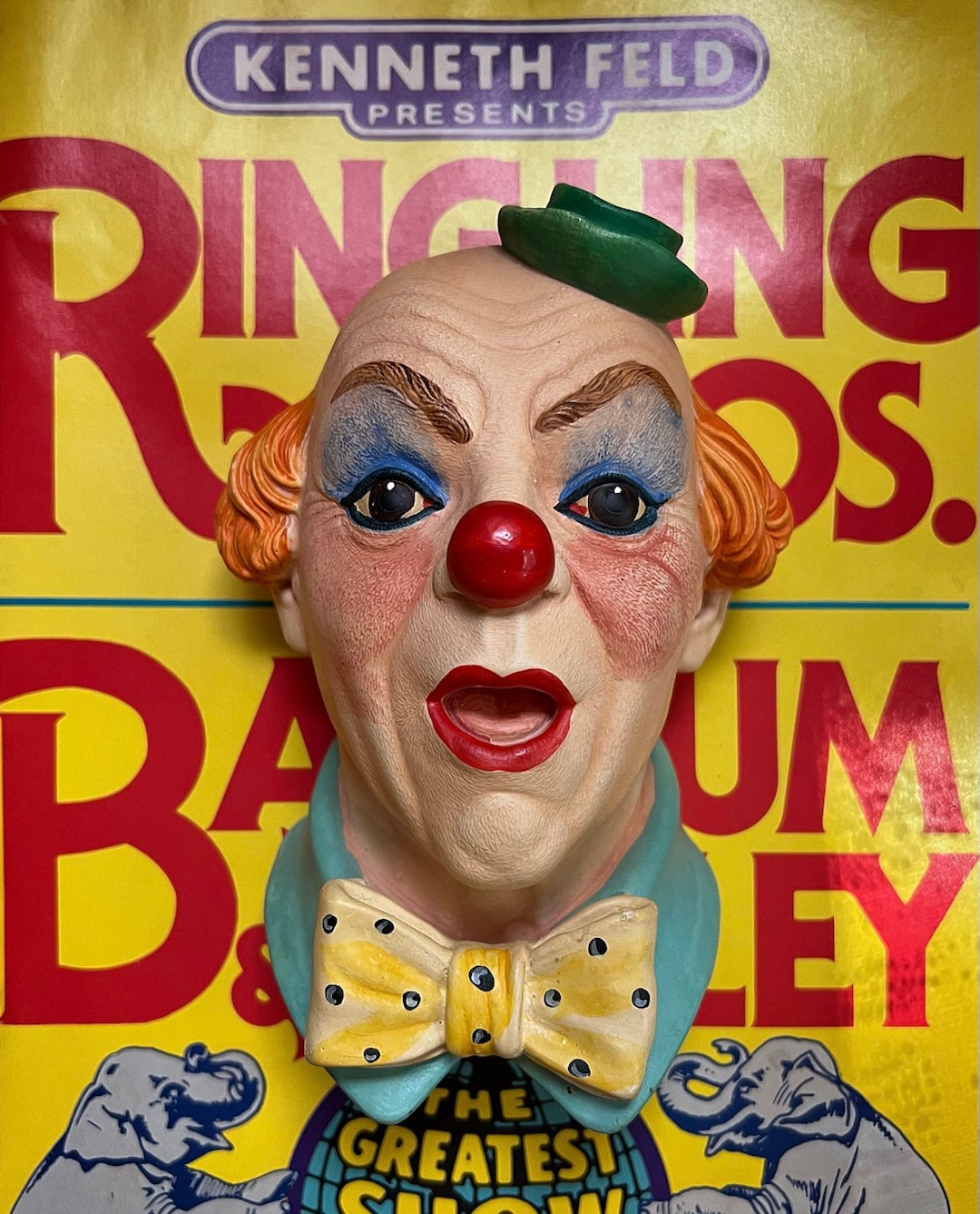 Vintage Circus Clown Rare Signed Creepy Clown Head Carny Wall Plaque ...